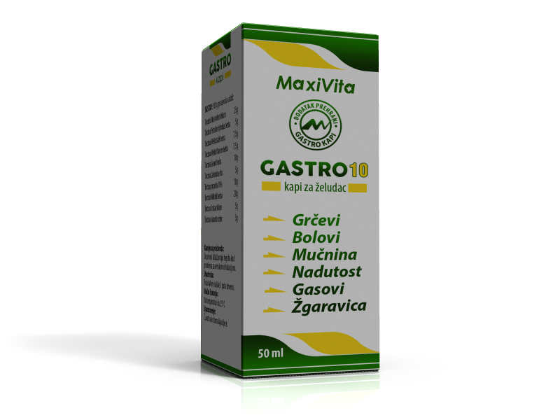 Gastro 10 kapi za želudac. Želučane smetnje | MaxiVita